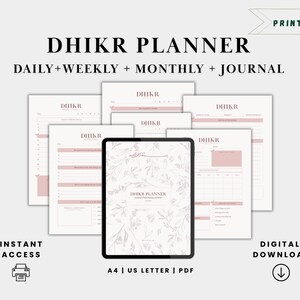 Dhikr Planner for Muslim Women | Islamic Journal and Ramadan Planner ...
