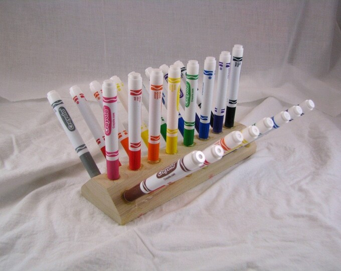 Wooden Marker Holder Holds 24 Markers - Etsy