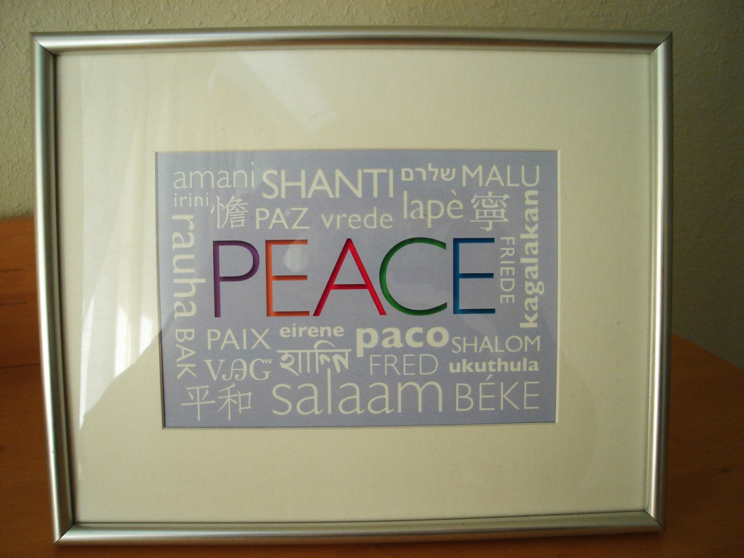 PEACE in Different Languages Print - Size: 10 X 8 Inches - Etsy