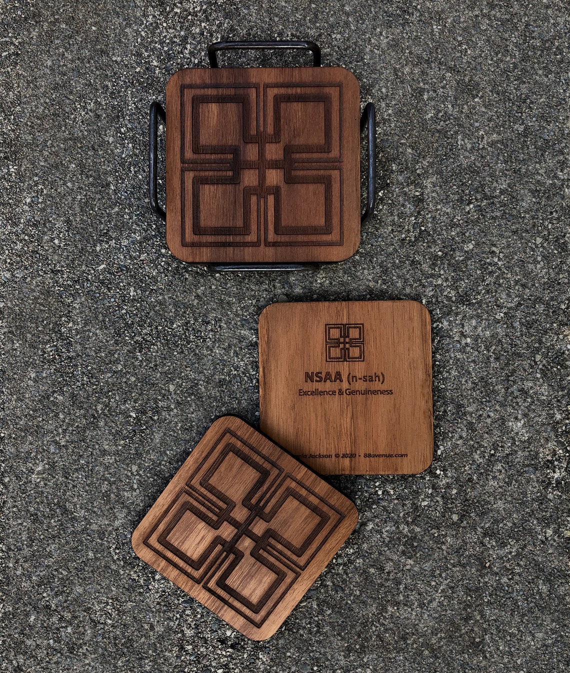 African Adinkra Nsaa Symbol Wood Coasters Size: 4 X 4 X - Etsy