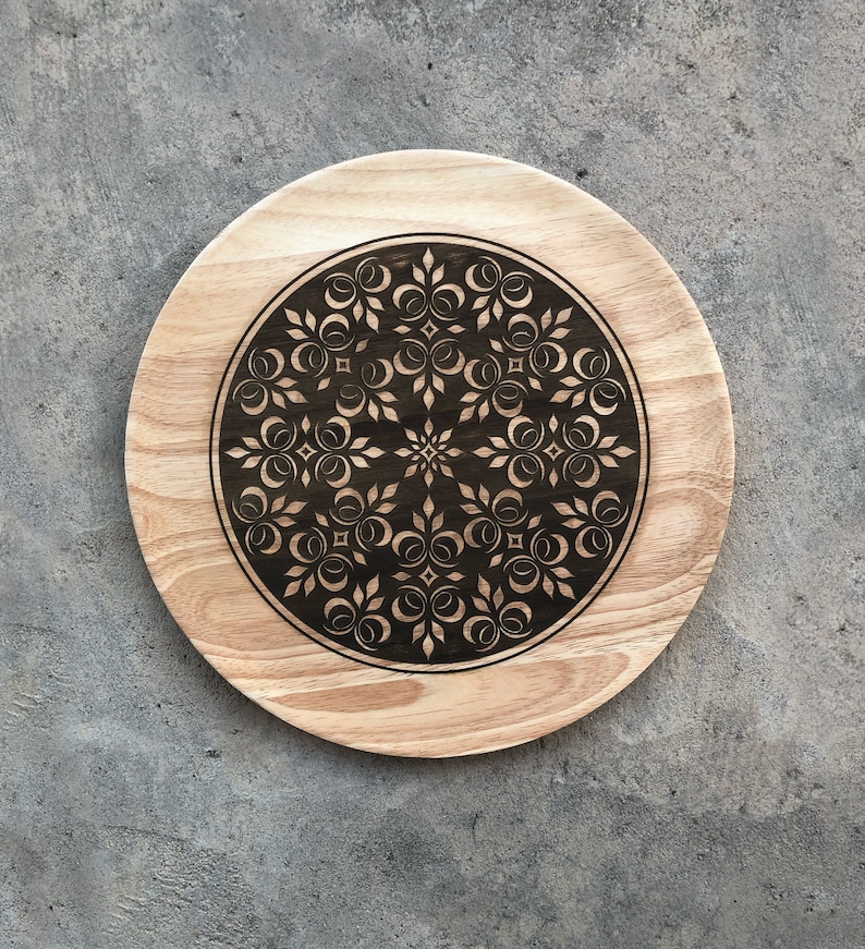 Plater/server/tray - Acadia Wood - Wheat Design Created to Represent ...