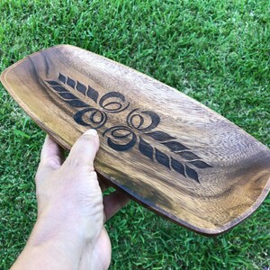 Plater/server/tray - Acadia Wood - Wheat Design Created to Represent ...