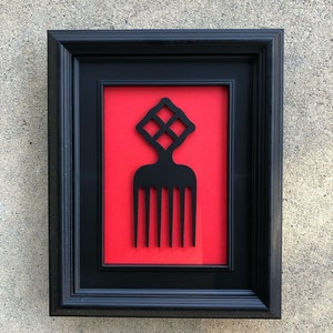 Adinkra Eban Nkyinkym & Dwennimmen Symbol Combs Laser Cut, Framed Size ...