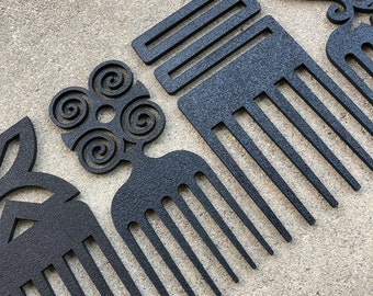 African Adinkra Dwennimmen & Nkyinkym Symbol Combs Laser | Etsy