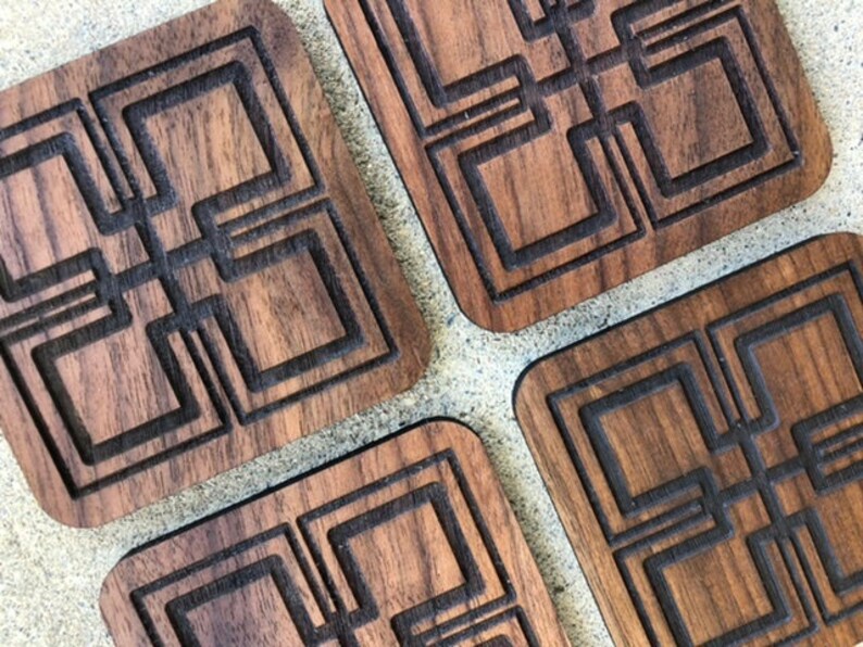 African Adinkra Symbol Wood Coasters Nsaa a Symbol of Excellence ...