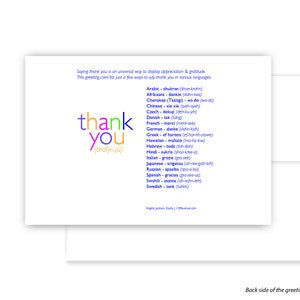 Thank You - Greeting Card in Different Languages - Etsy
