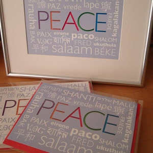 New Years Cards - PEACE in Different Languages - Etsy