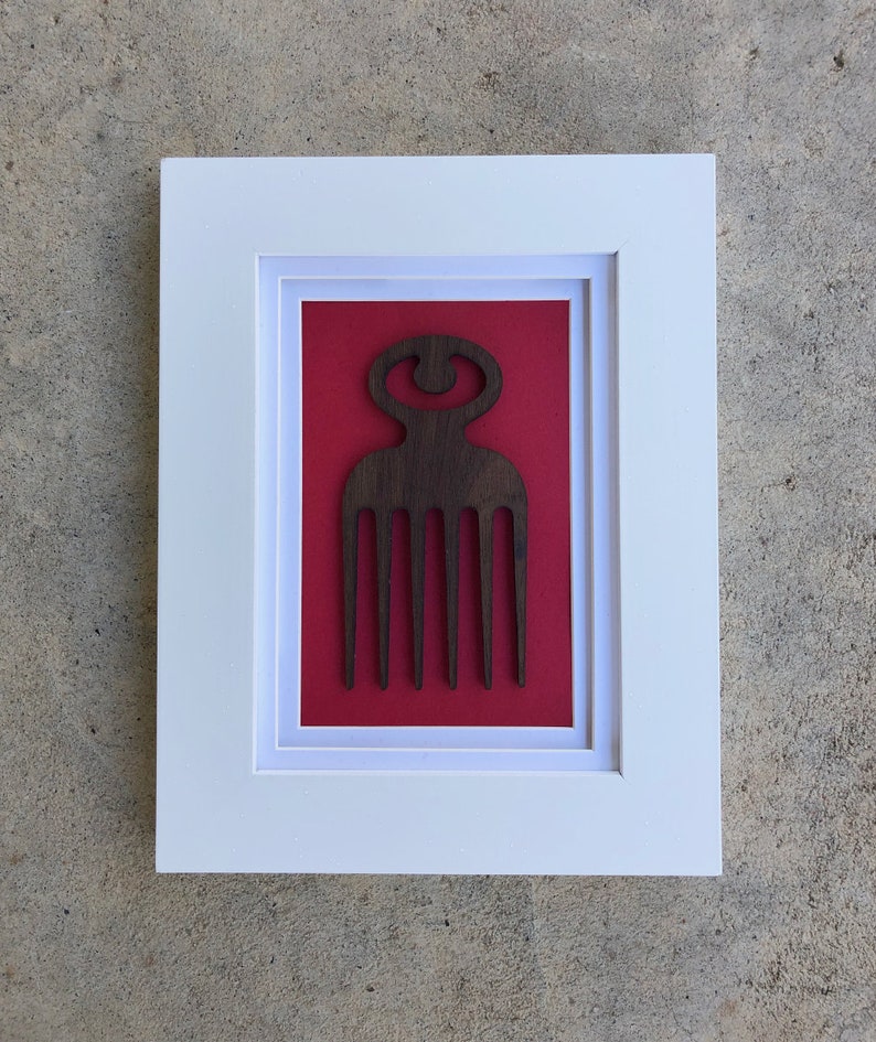 African Adinkra Dwennimmen & Nkyinkym Symbol Combs - Laser Cut, Framed ...