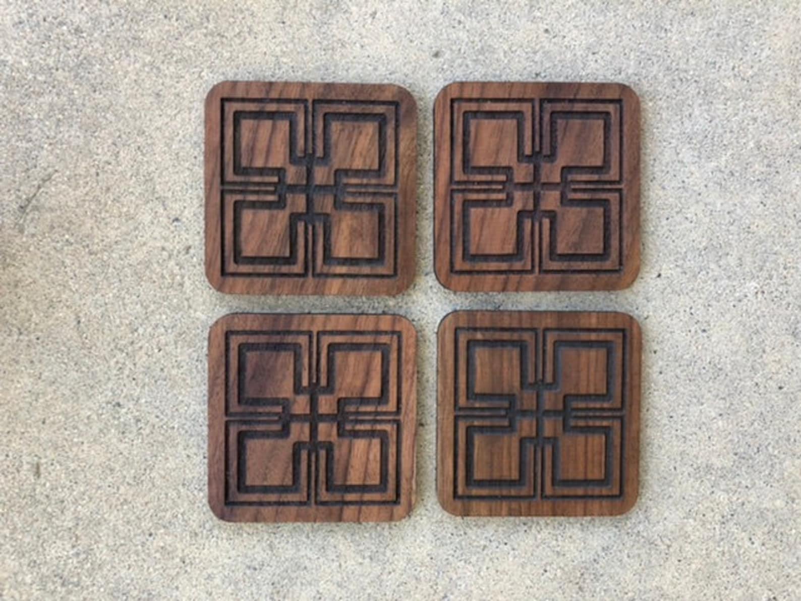 African Adinkra Symbol Wood Coasters Nsaa a Symbol of Excellence ...
