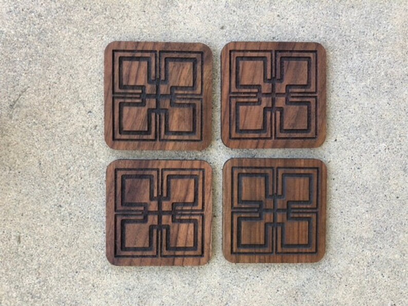 African Adinkra Symbol Wood Coasters Nsaa a Symbol of Excellence ...