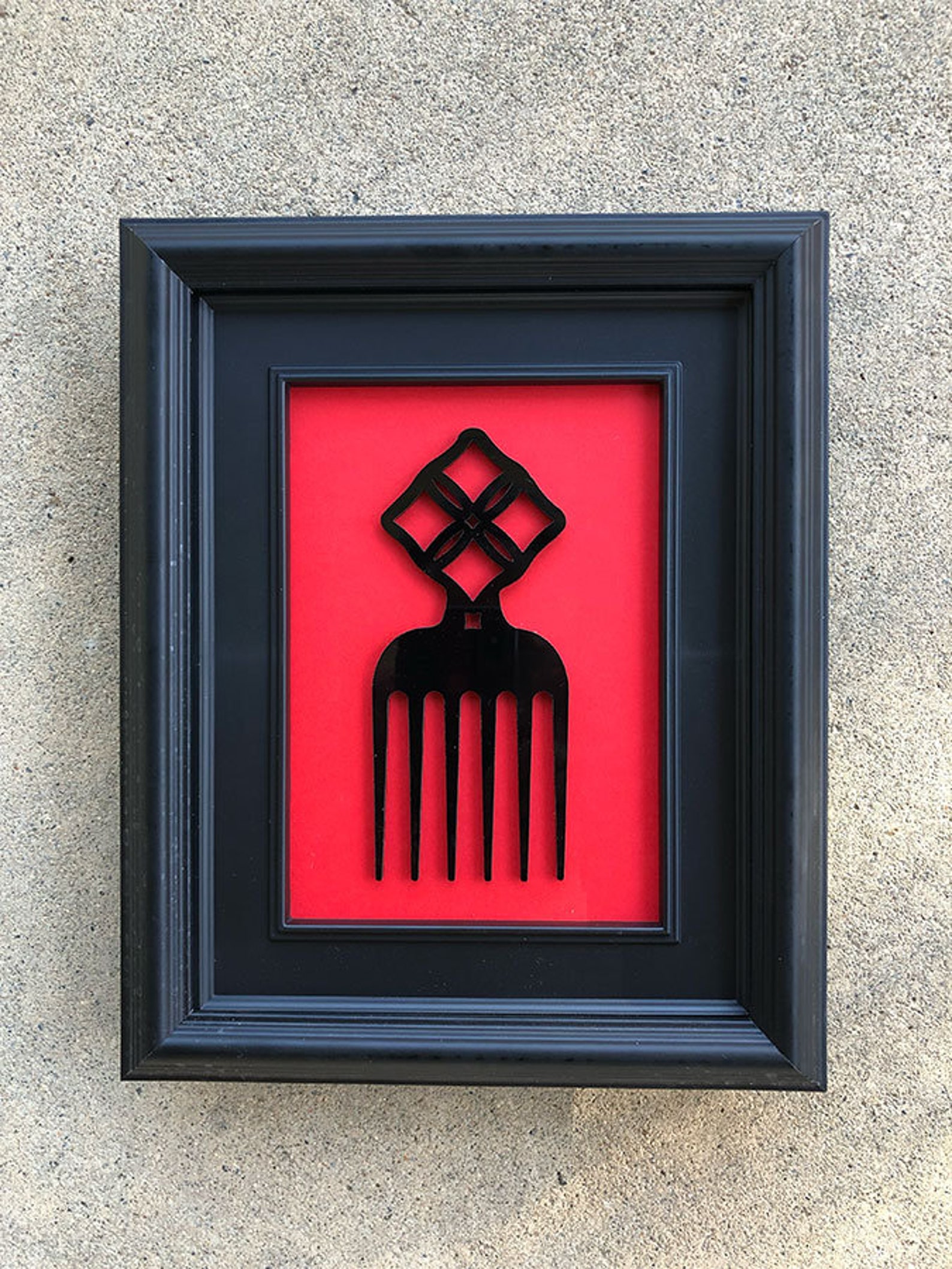Adinkra Eban Nkyinkym & Dwennimmen Symbol Combs Laser Cut, Framed Size ...