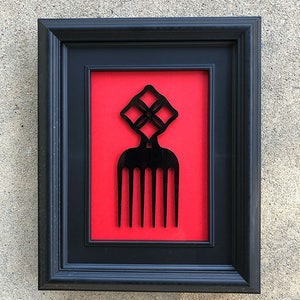Adinkra Eban Nkyinkym & Dwennimmen Symbol Combs Laser Cut, Framed Size ...