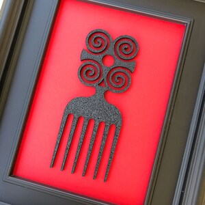 African Adinkra Dwennimmen & Nkyinkym Symbol Combs - Laser Cut, Framed ...