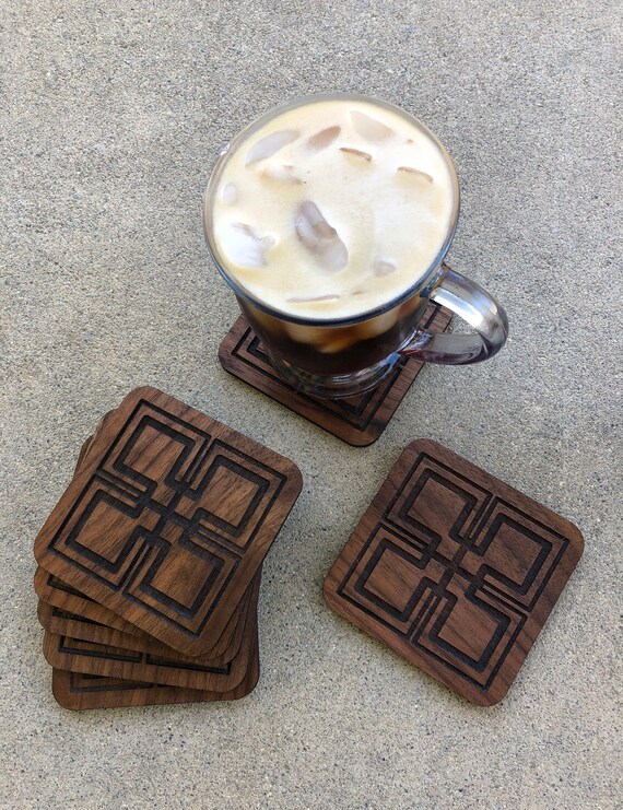 African Adinkra Nsaa Symbol Wood Coasters Size: 4 X 4 X | Etsy