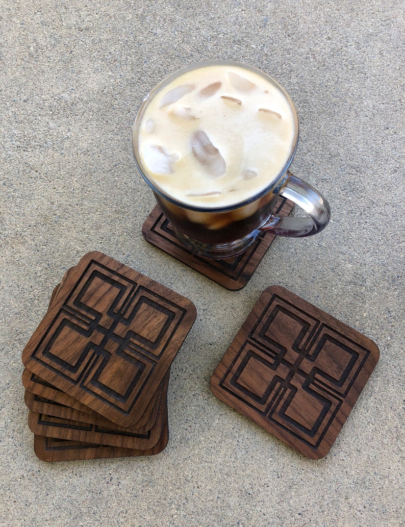 African Adinkra Nsaa Symbol Wood Coasters Size: 4 X 4 X - Etsy