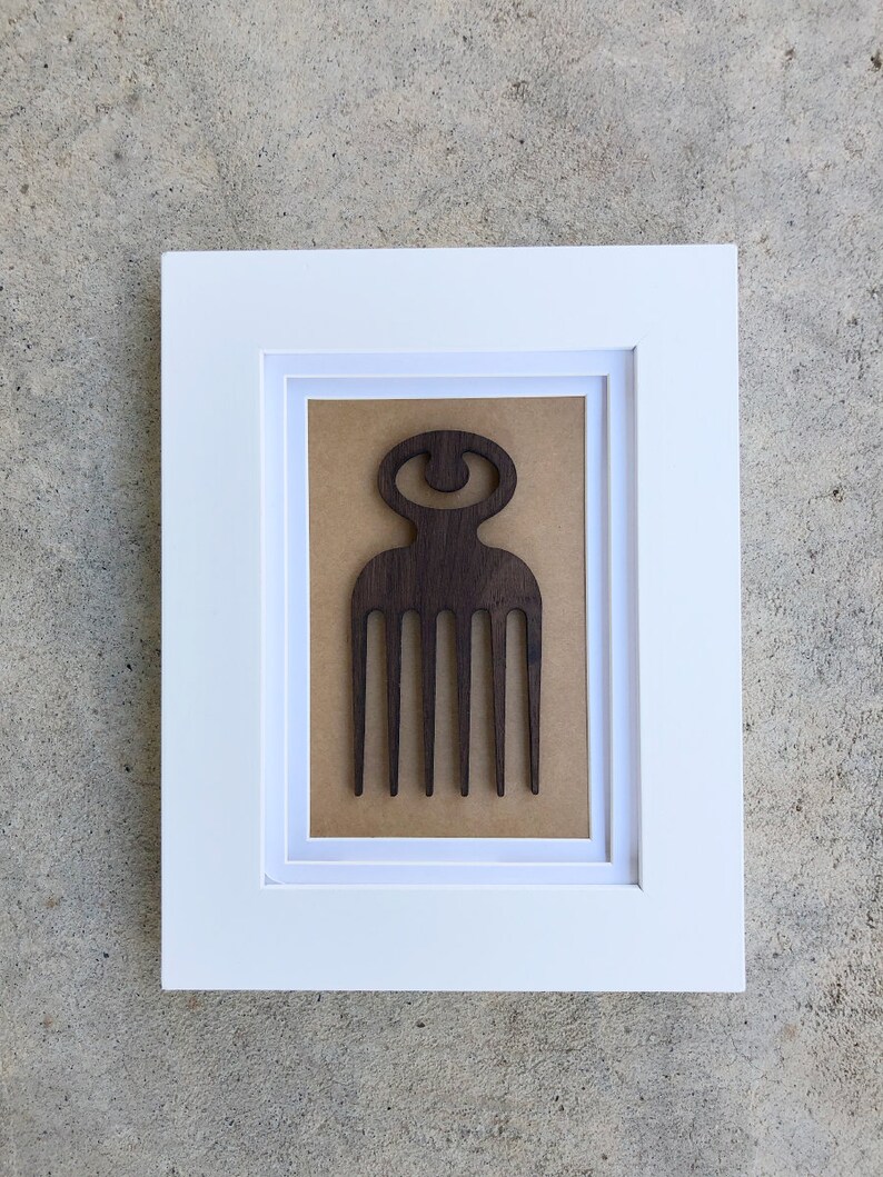 African Adinkra Dwennimmen & Nkyinkym Symbol Combs Laser Cut, Framed ...