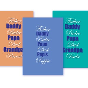 Father's Day Card Father in Different Languages - Etsy