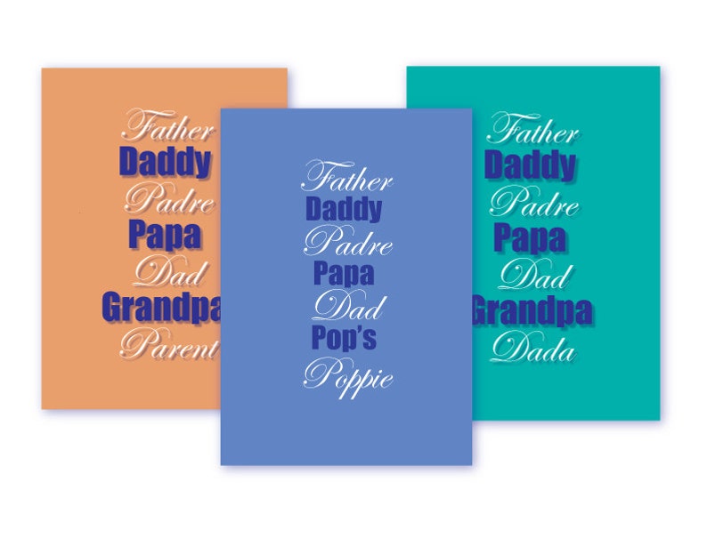 Father's Day Card Father in Different Languages - Etsy