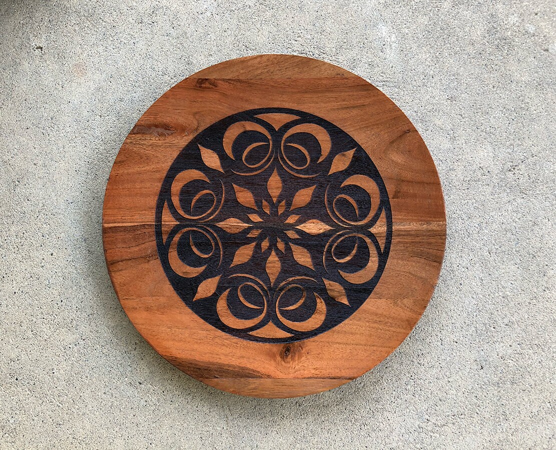 Plater/server/tray - Acadia Wood - Wheat Design Created to Represent ...