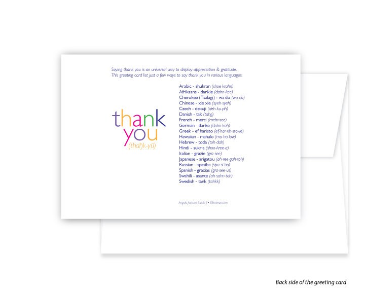 Thank You - Greeting Cards in Different Languages - Etsy