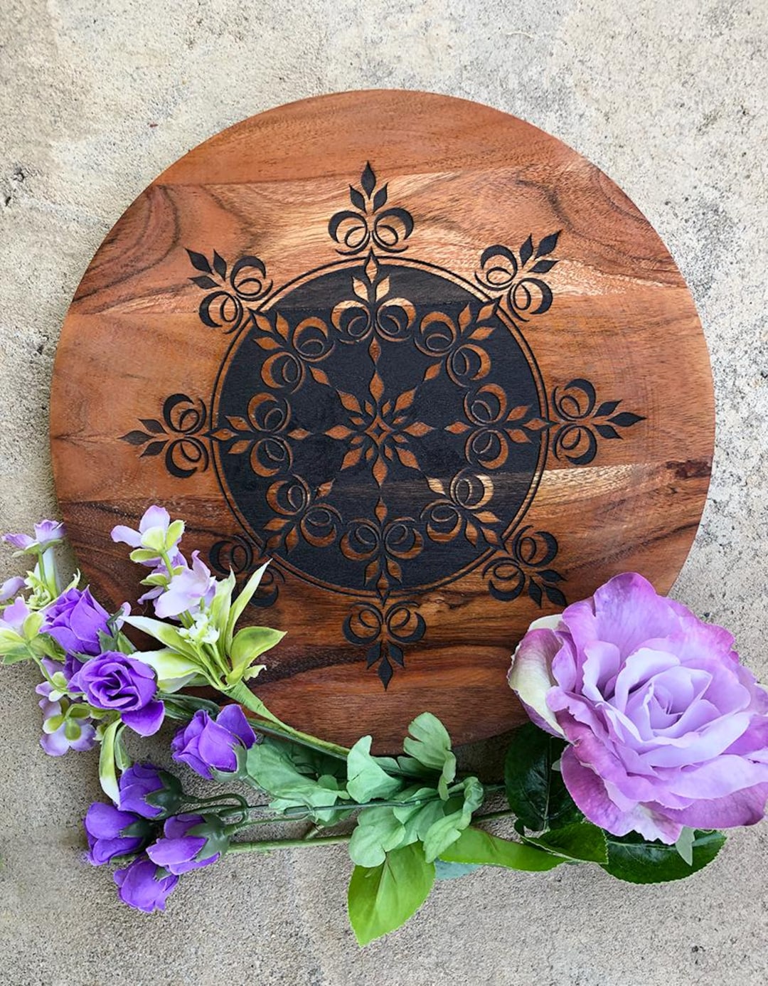 Charger/plater/server/tray - Acadia Wood - Wheat Design Created to ...