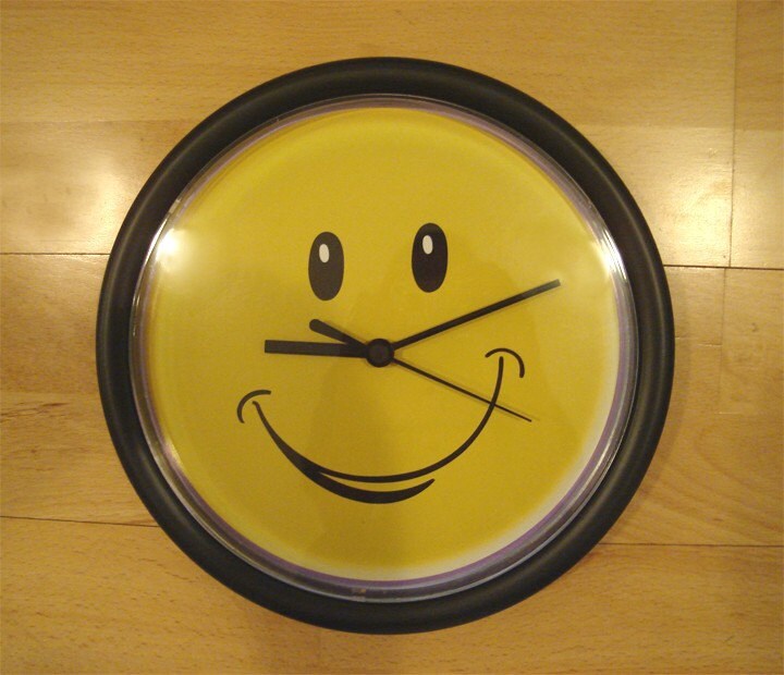 Happyface Wall Clock - Etsy