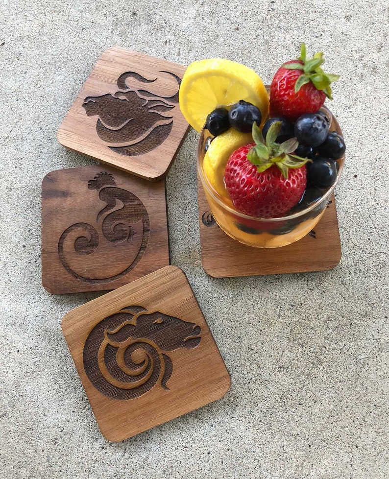 African Adinkra Nsaa Symbol Wood Coasters Size: 4 X 4 X - Etsy