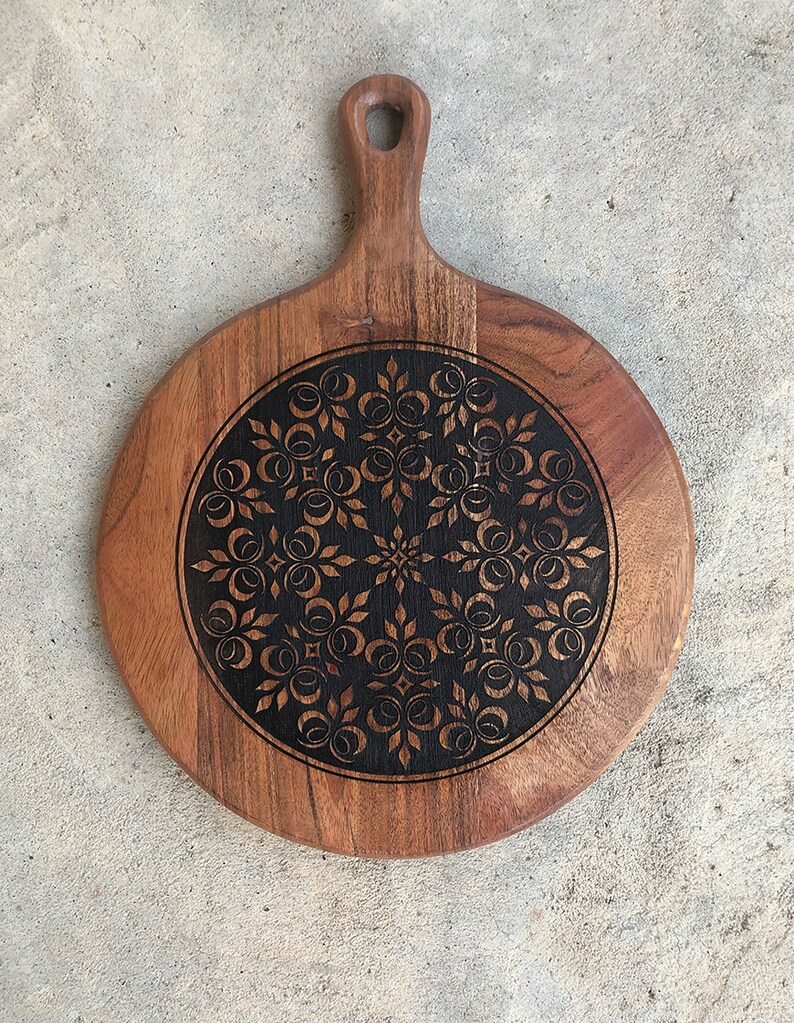 Plater/server/tray - Acadia Wood - Wheat Design Created to Represent ...