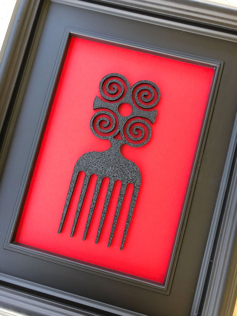 Adinkra Eban Nkyinkym & Dwennimmen Symbol Combs Laser Cut, Framed Size ...