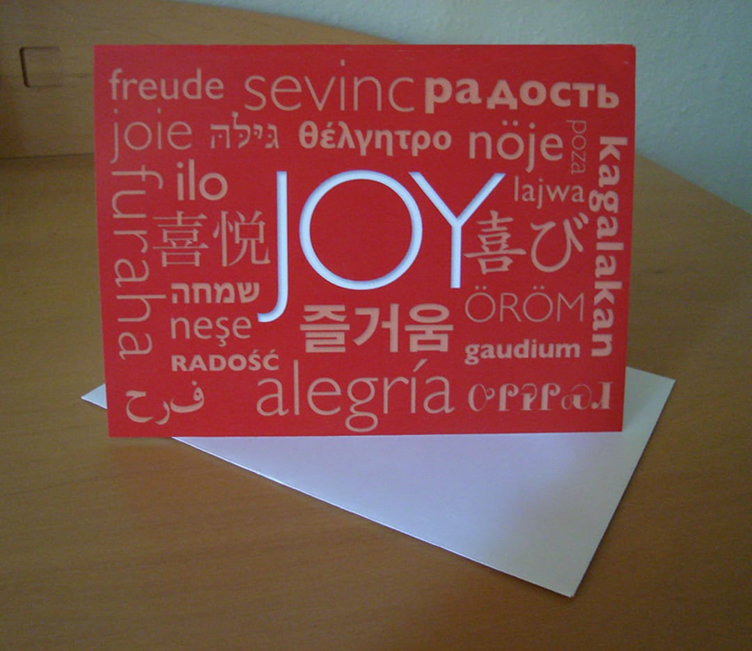 Christmas Cards JOY Greeting Cards 6 Card Set Red - Etsy