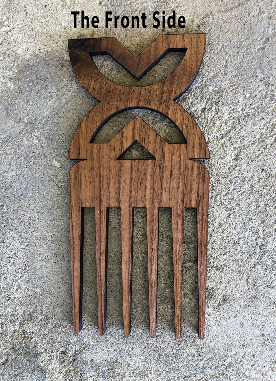 Afro Picks - Fawohodie Adinkra Symbol Combs - Walnut Wood - Laser Cut ...