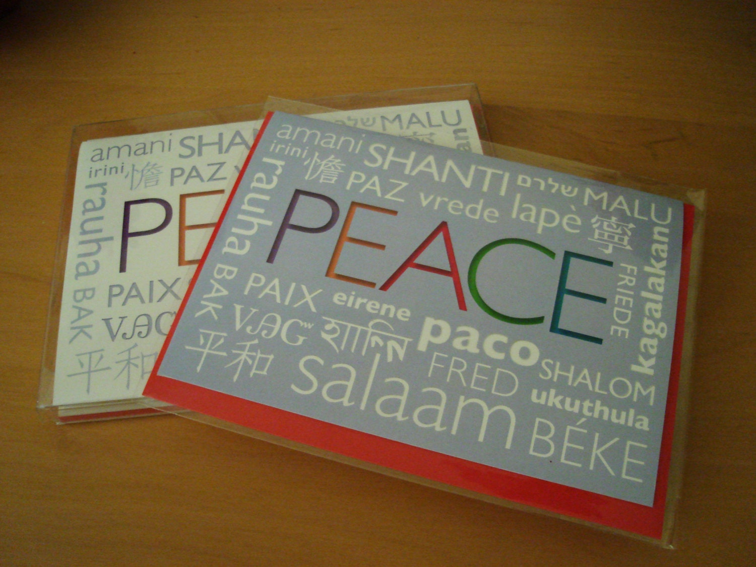 PEACE in Different Languages Greeting Cards 6 Card Set - Etsy