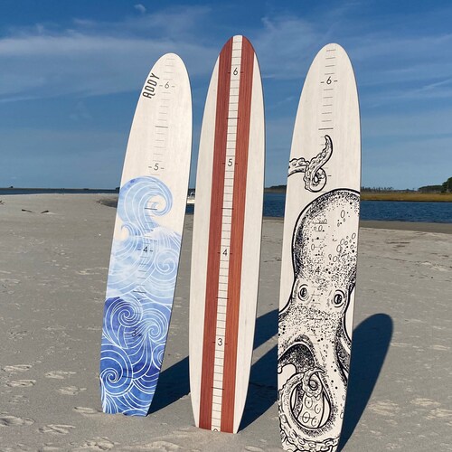 The White Washed Beach Wood Longboard Surfboard Growth Chart - Etsy