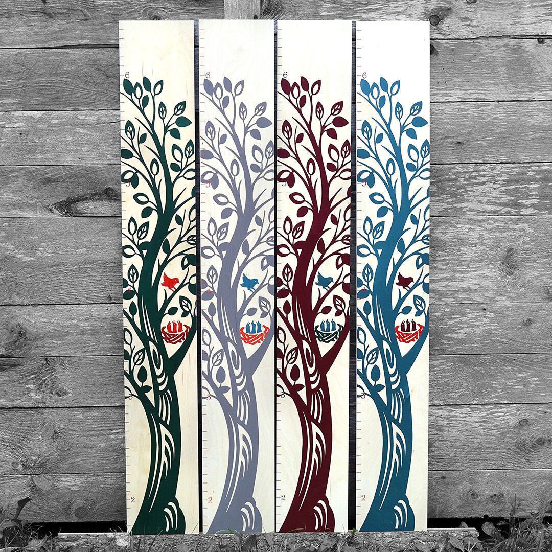 The Growing Tree Wooden Growth Chart for Kids | Wood Height Chart ...