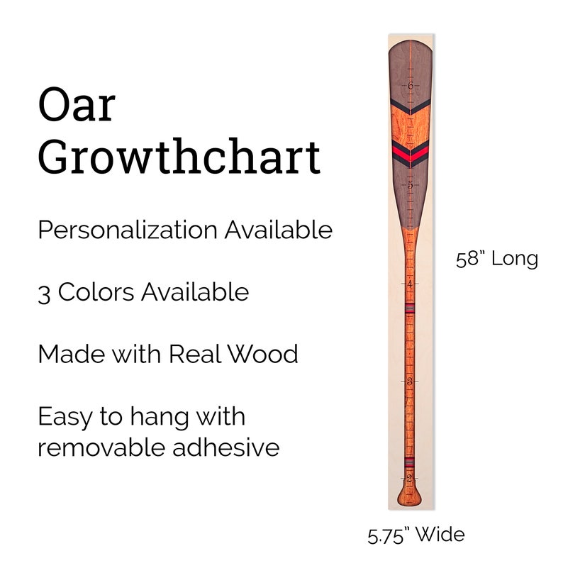 The Oar Collection / Wooden Growth Chart / Kids Wood Height | Etsy