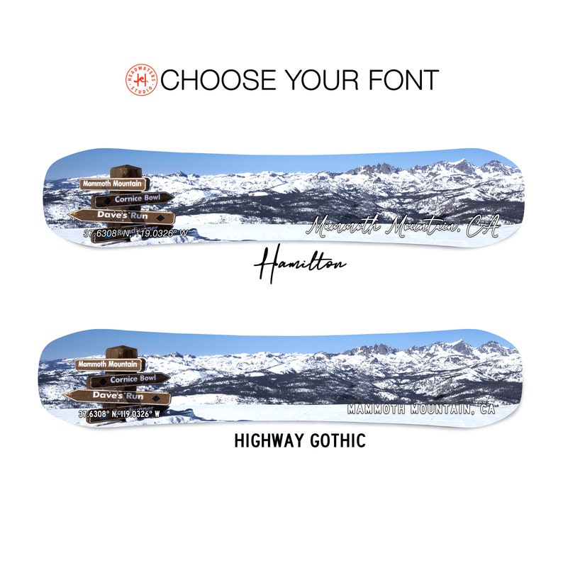 Mammoth Mountain California Snowboard Art Print on Wood | Ski Decor ...