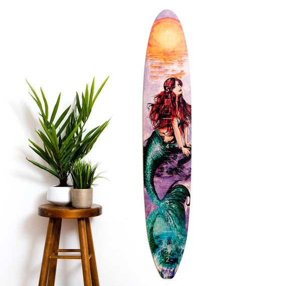 Mermaid Longboard Classic Surfboard Growth Chart Surfing | Etsy