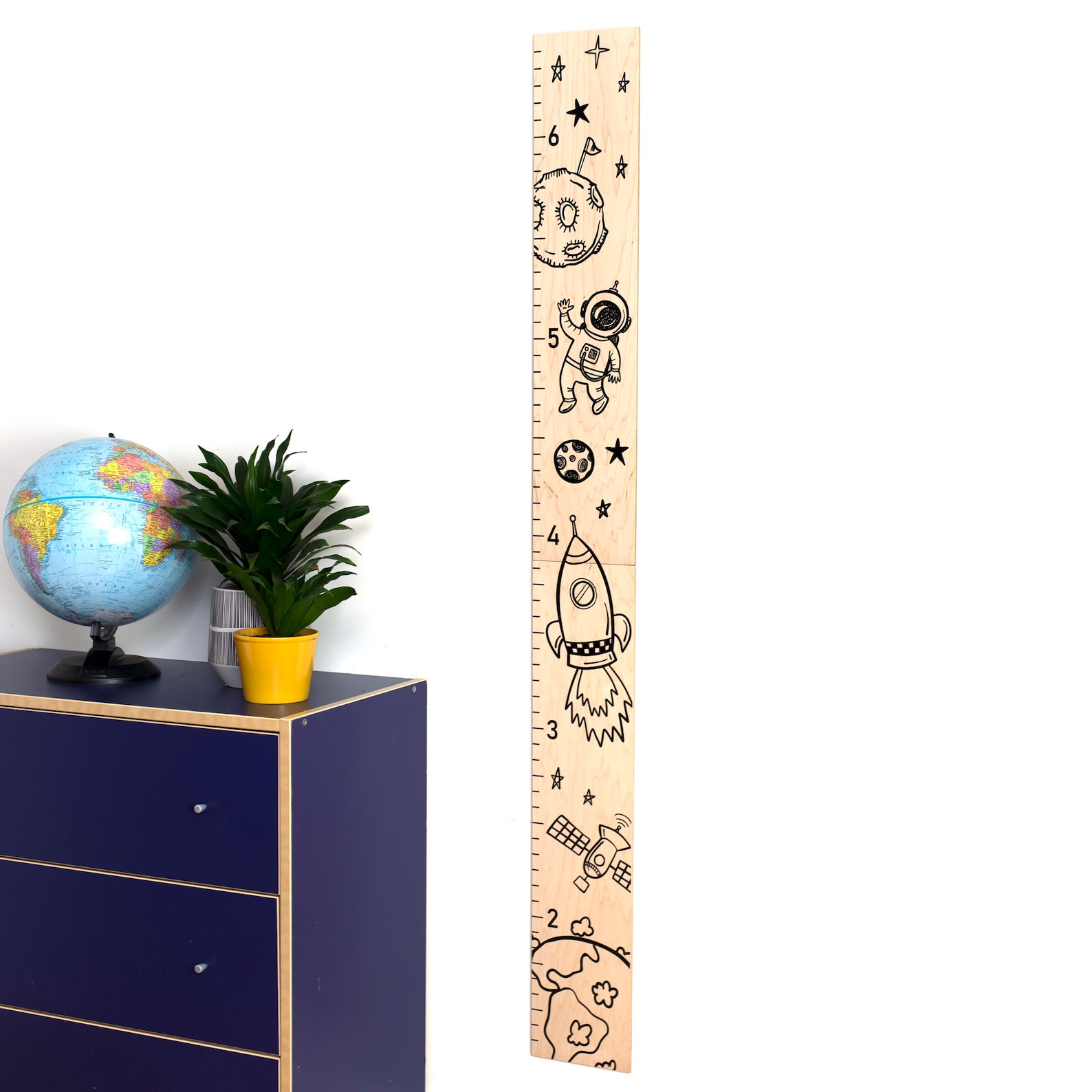 Space Planet Growth Chart / Height Chart Boys / Personalized Wood ...