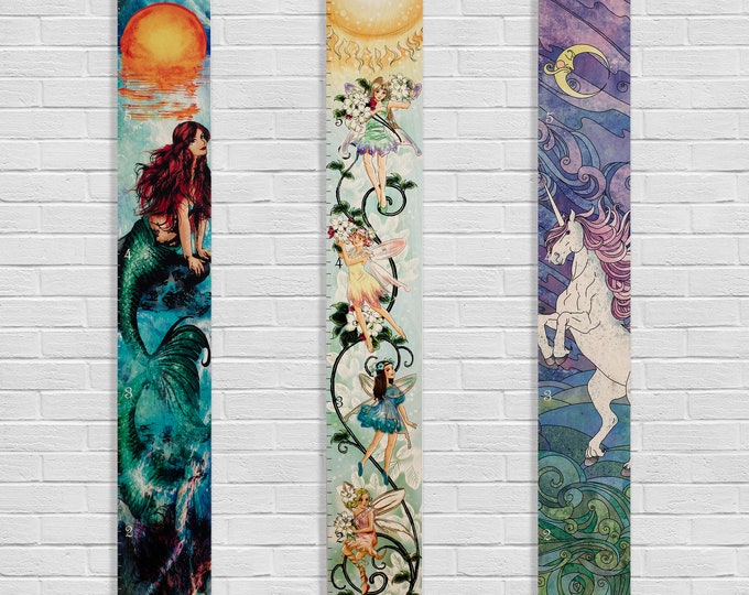 Fantasy Growth Chart, Wood Growth Chart, Height Chart, Baby Shower Gift ...