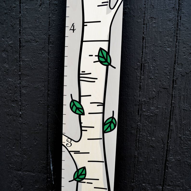 Single Birch Tree Growth Chart / Kids Height Chart / Wood | Etsy