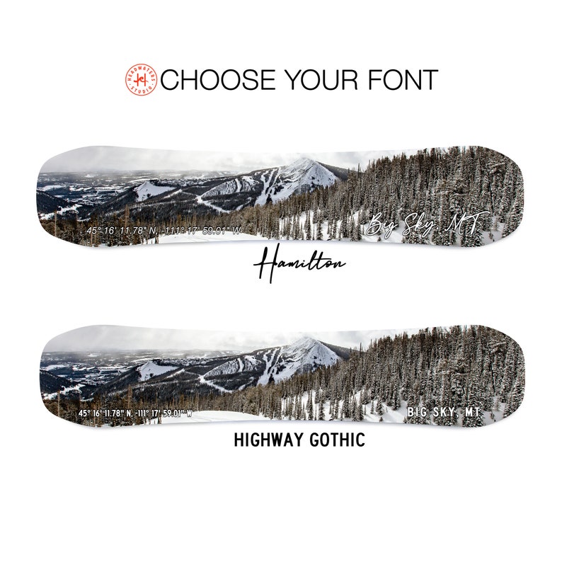 Big Sky Montana Snowboard Art Print on Wood | Ski Decor | Housewarming ...