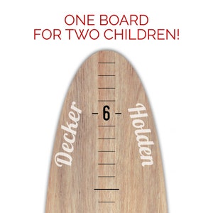 Seaside Series Surfboard Growth Chart Two Tone Wave | Wooden Height ...
