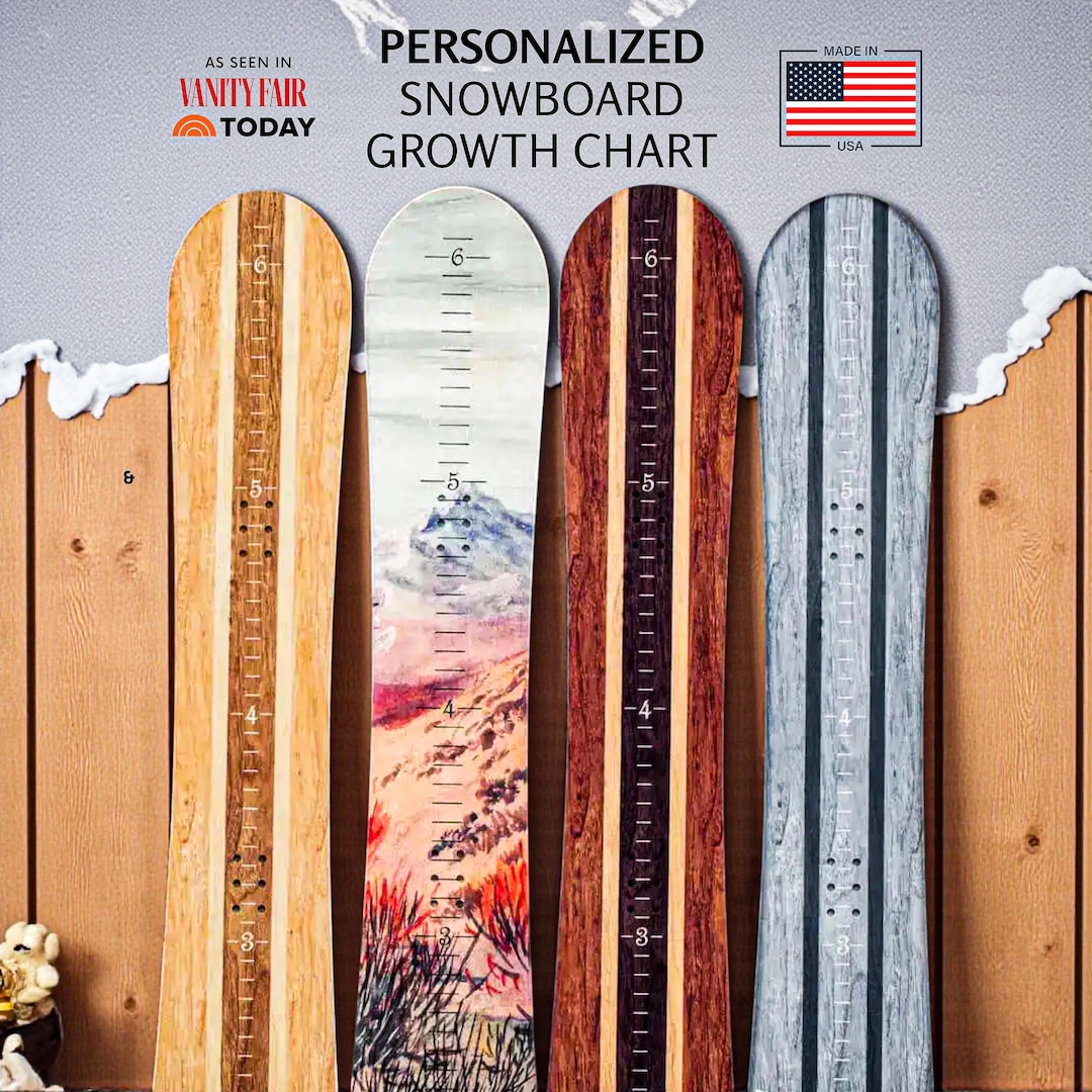 CUSTOMIZABLE Snowboard Growth Chart|ski Growth Chart|mountain Nursery ...