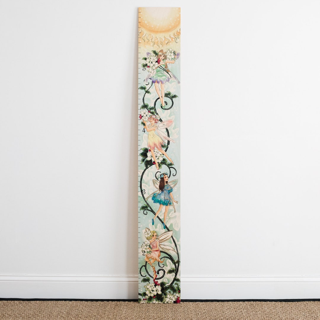 Fairy Growth Chart, Wooden Growth Chart, Wood Height Chart, Baby Shower ...