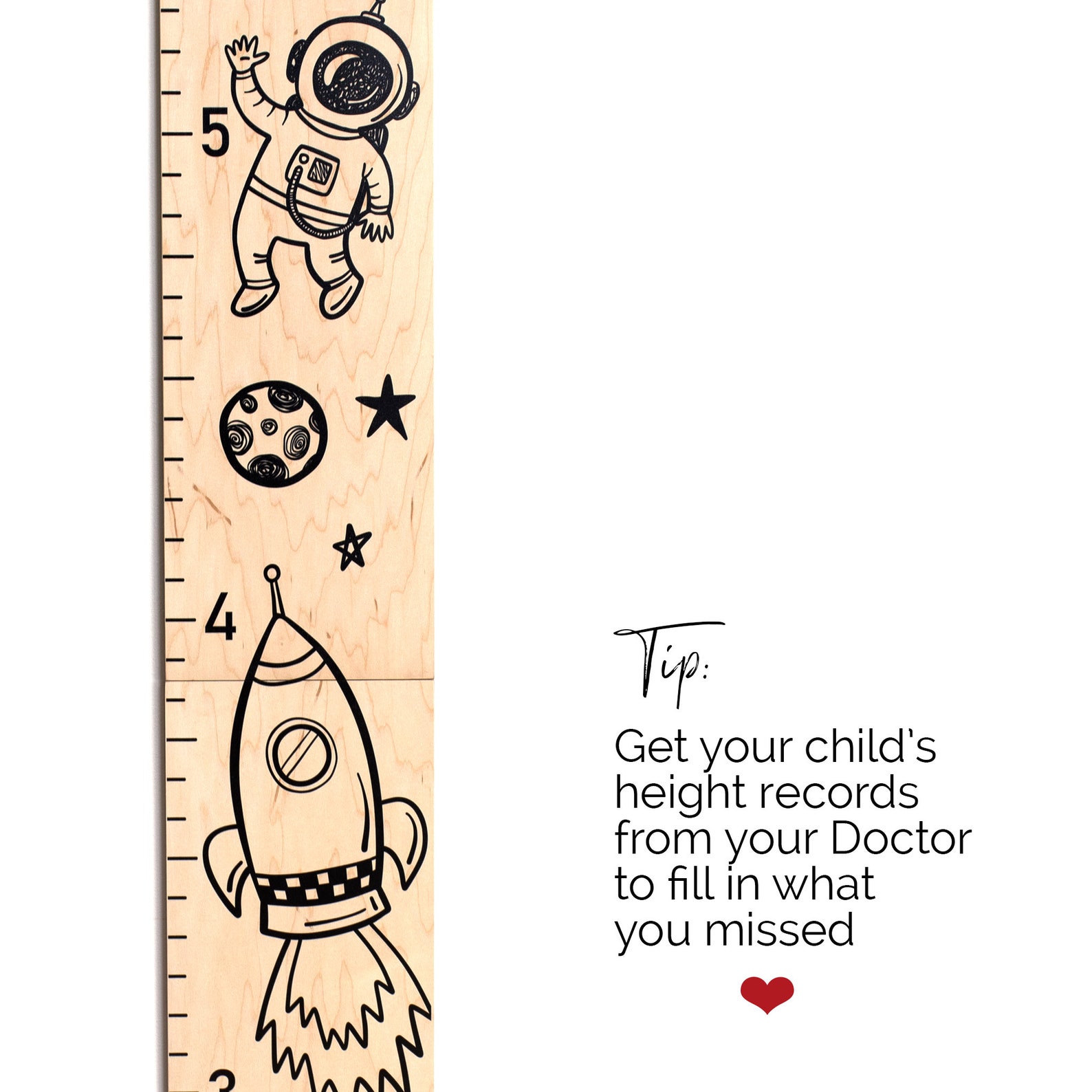 Space Planet Growth Chart / Height Chart Boys / Personalized Wood ...