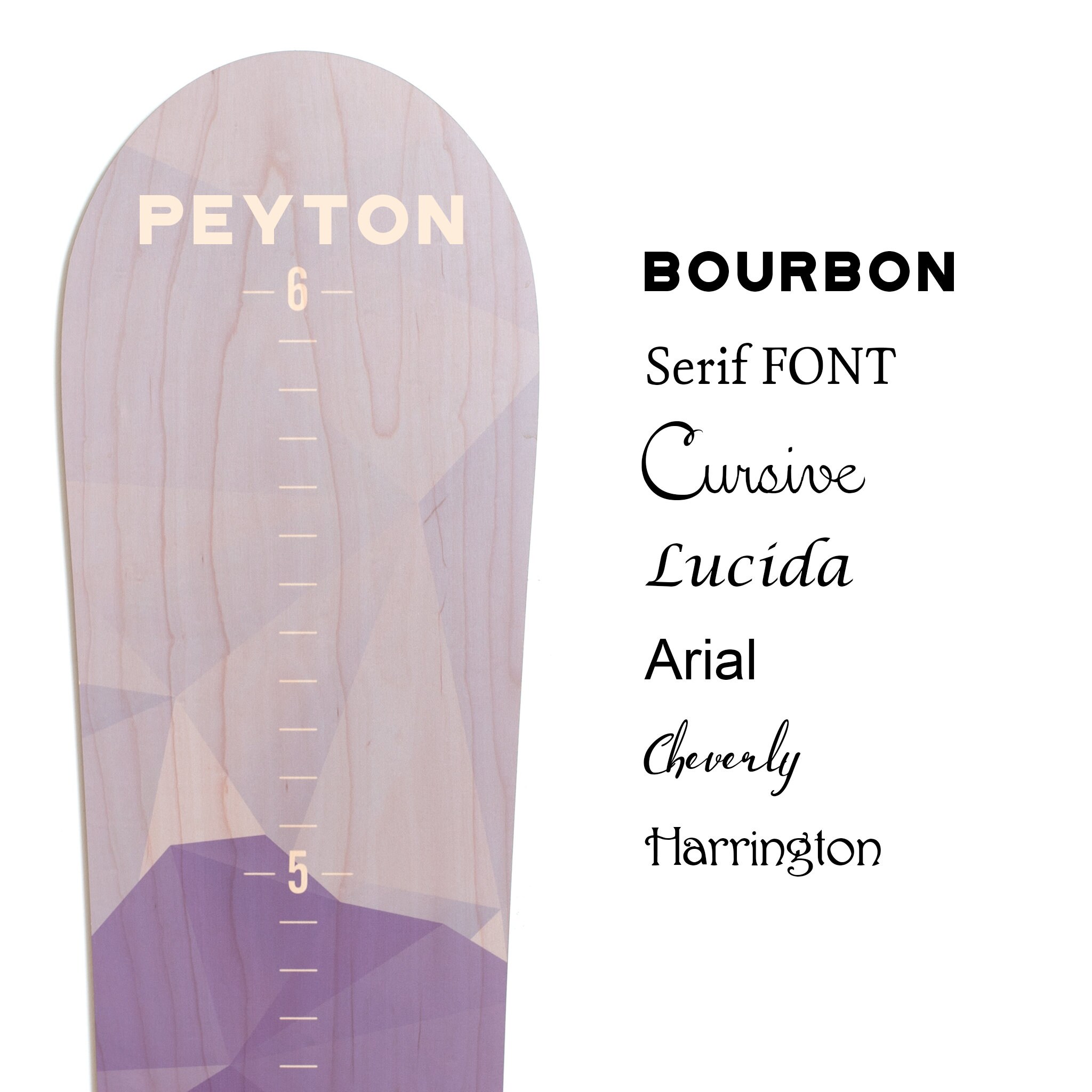 Purple Mountain Snowboard Growth Chart Snowboarder Girl | Etsy