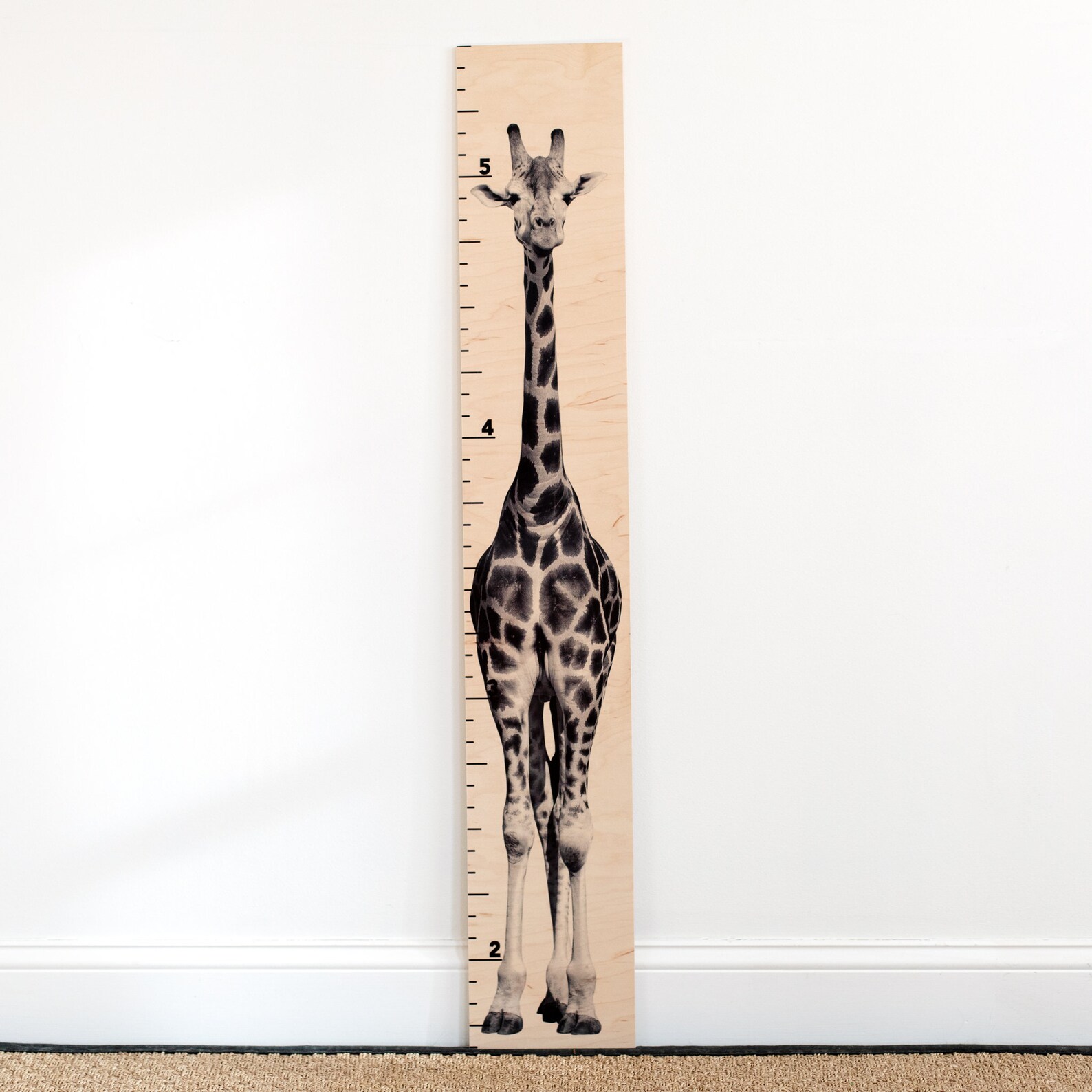 Giraffe Growth Chart Giraffe Decor Safari Room Wood Etsy