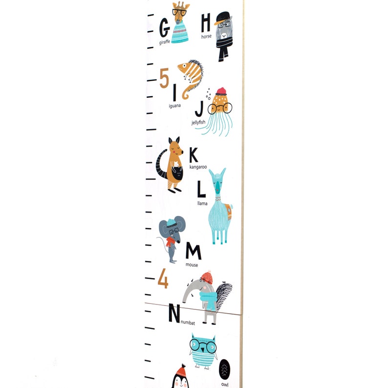Alphabet Growth Chart / Wooden Height Chart for Boys & Girls / | Etsy