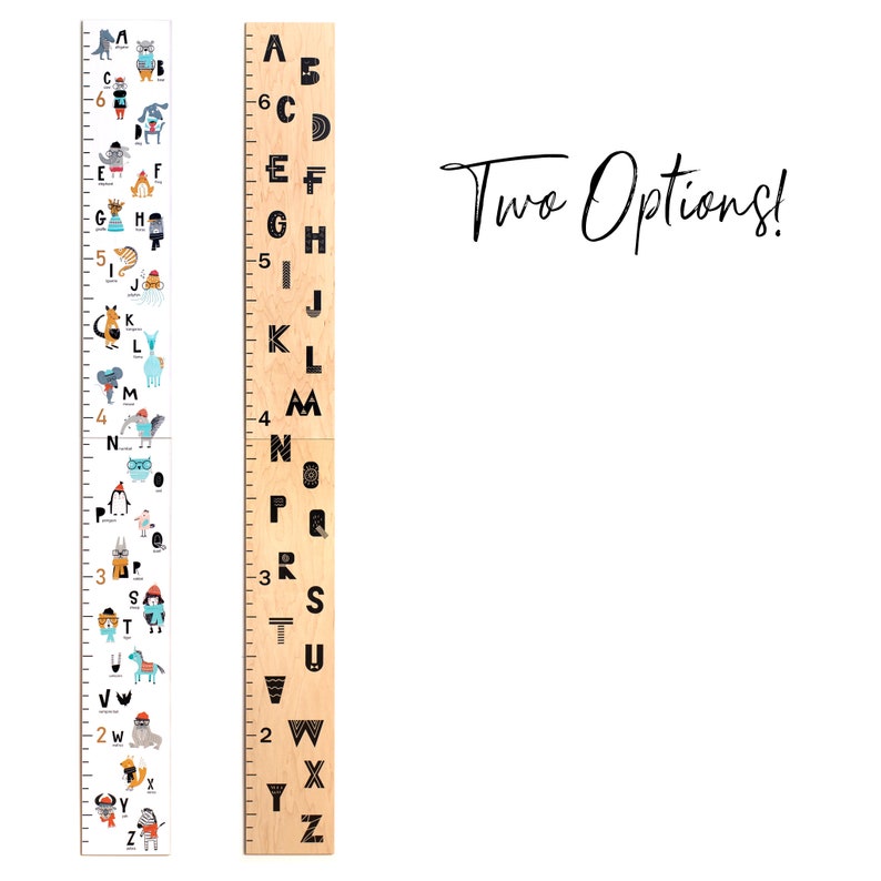 Alphabet Growth Chart / Wooden Height Chart for Boys & Girls / | Etsy