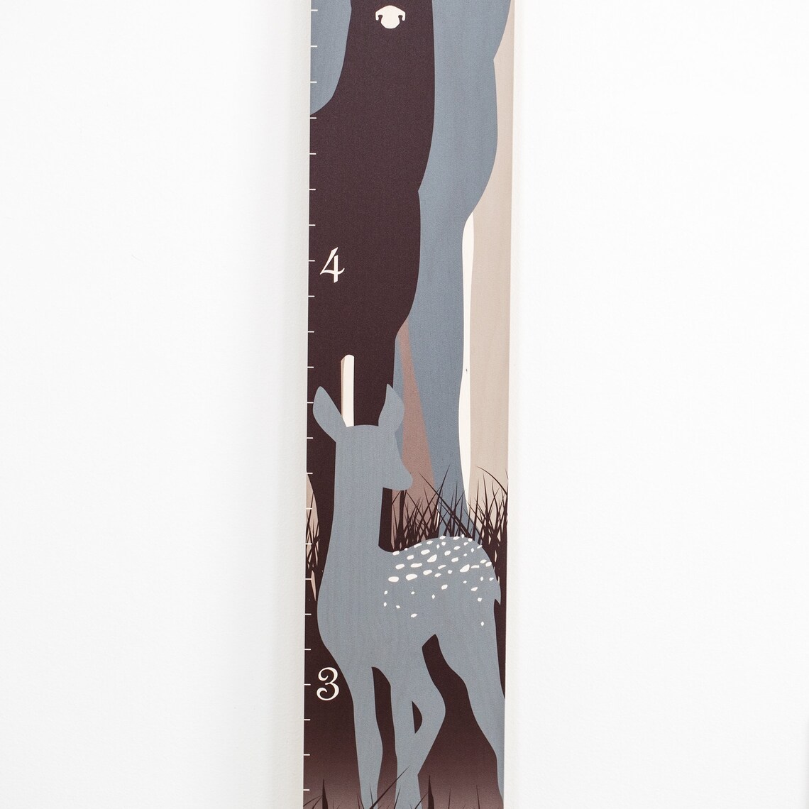 Deer Family Wood Growth Chart / Natural Woodland Nursery / - Etsy